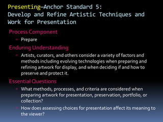 Essential questions and enduring understandings of Visual Arts | PPTX