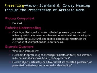 Essential questions and enduring understandings of Visual Arts | PPTX