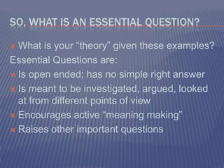 Essential Questions and Enduring Understandings | PPTX
