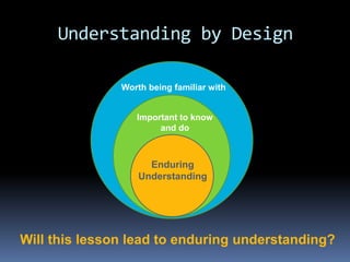 Essential Questions for Enduring Understanding | PPTX