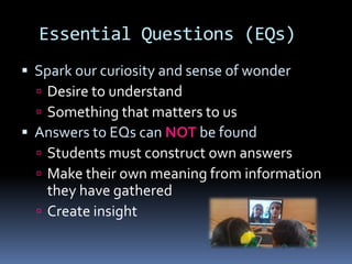 Essential Questions for Enduring Understanding | PPTX