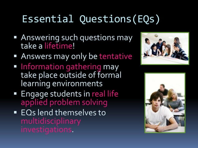 Essential Questions for Enduring Understanding | PPTX | Educational ...