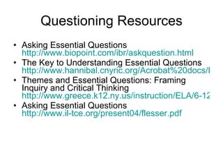 Essential Questions for Students | PPT | Educational Assessment | Education