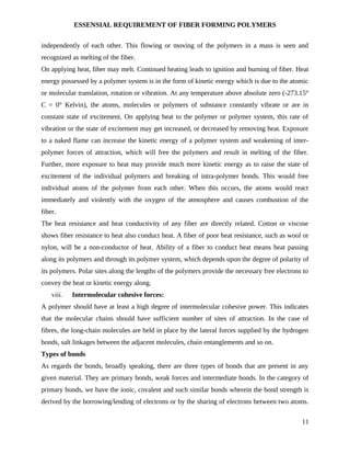 Essential requirements of fiber forming polymers | PDF