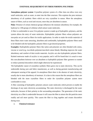 Essential requirements of fiber forming polymers | PDF