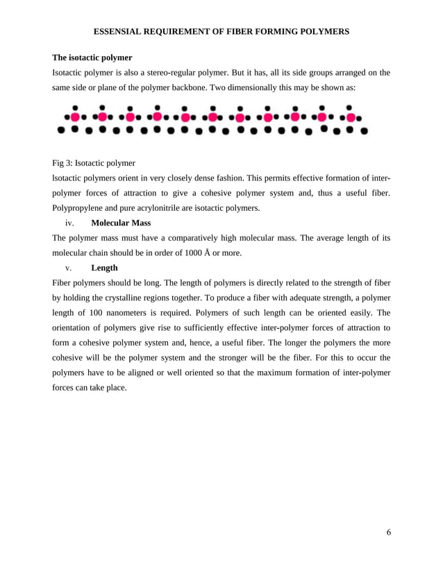 Essential requirements of fiber forming polymers | PDF