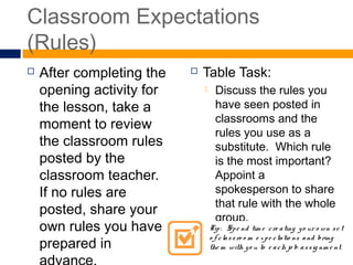 Essential Routines for Substitute Teachers | PPT