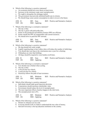 Essentials of Economics 1st Edition Mateer Test Bank | PDF