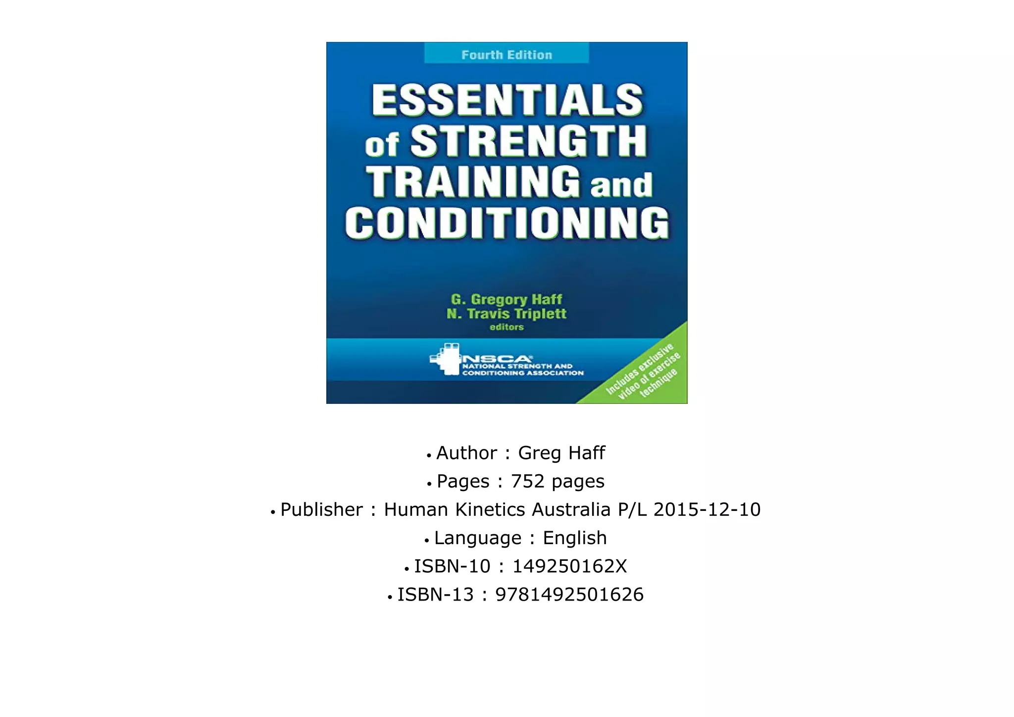 [UNLIMITED]Essentials of Strength Training and Conditioning 4th Edition ...