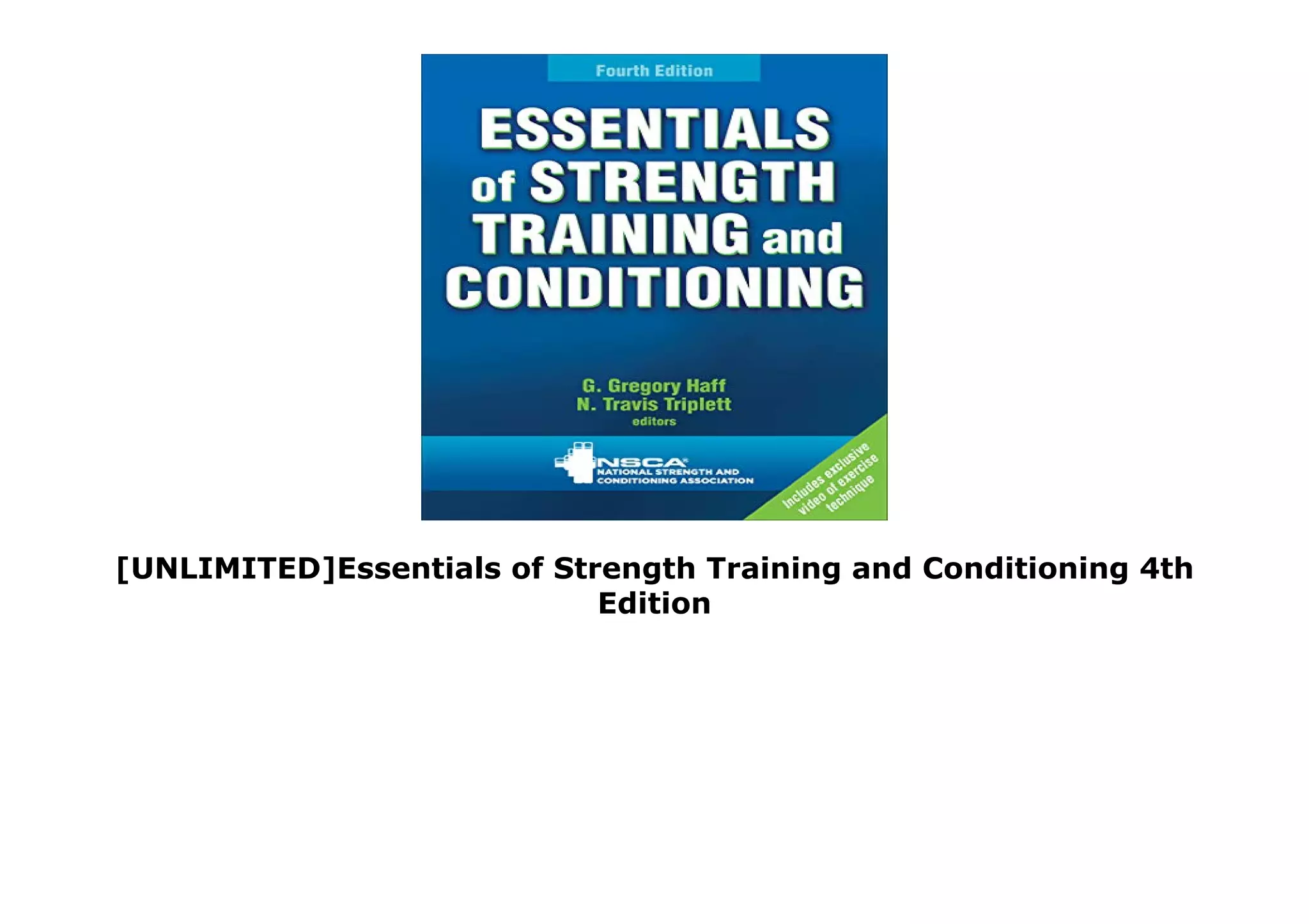 [UNLIMITED]Essentials of Strength Training and Conditioning 4th Edition ...