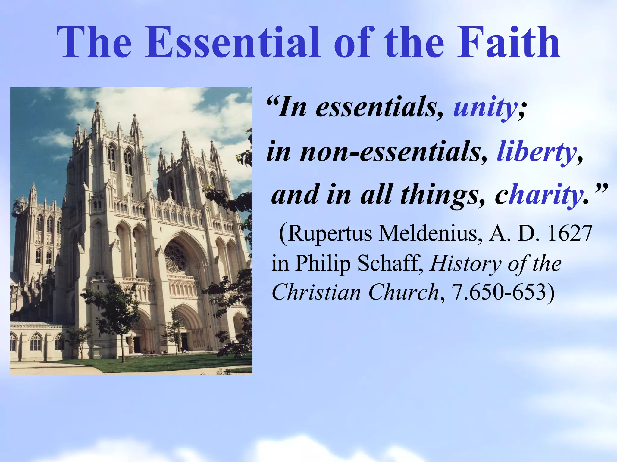 Essentials Of The Faith | PPT
