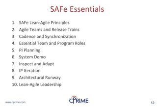 10 Safe Essential Elements to Achieve the Benefits of SAFe | PPT