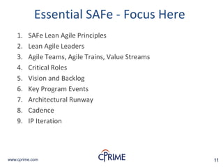 Essential SAFe and Launching your first Agile Release Train | PPT