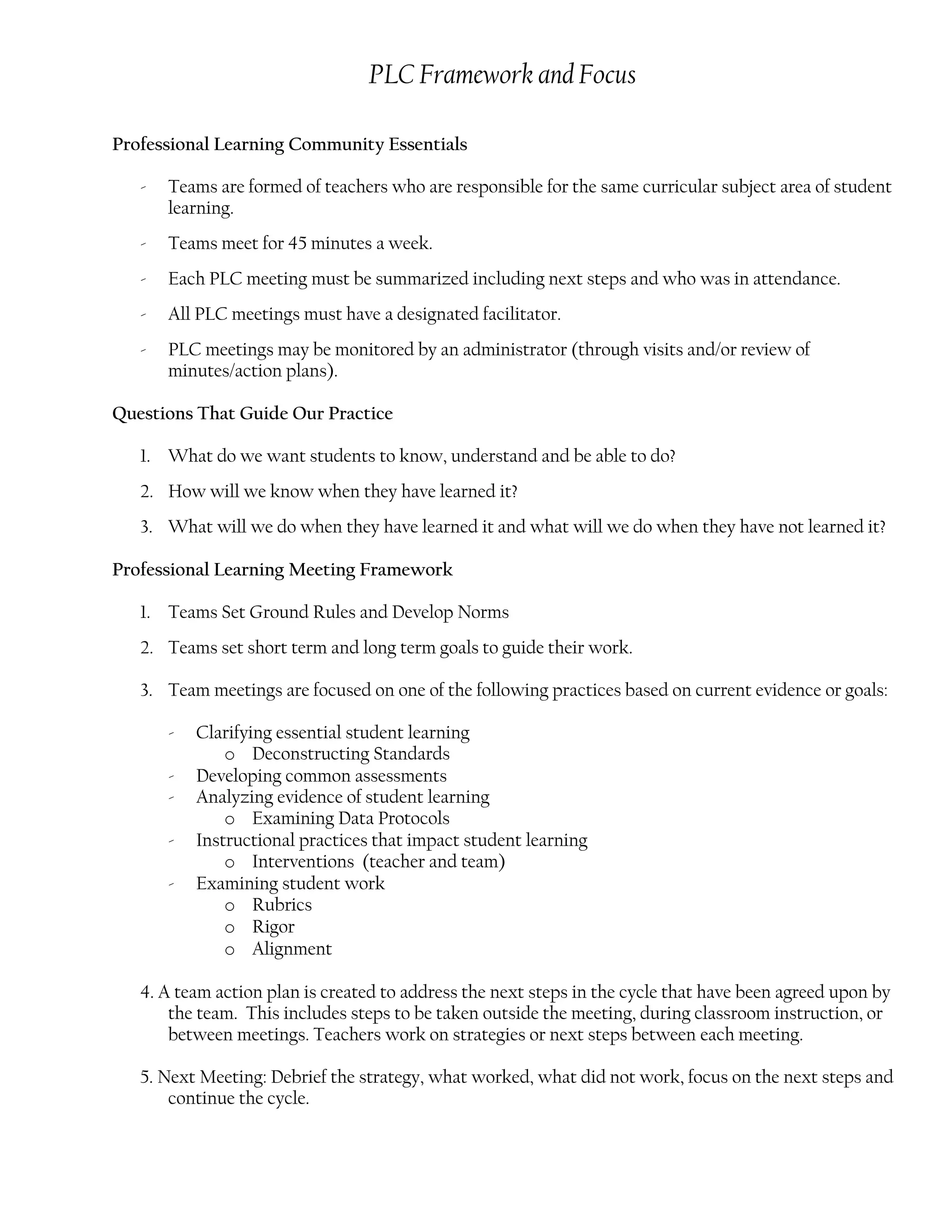 Essentials and Framework | DOC