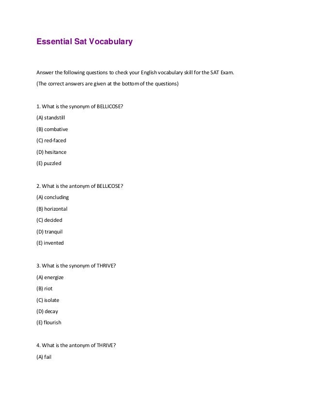 Essential Sat Vocabulary | PDF