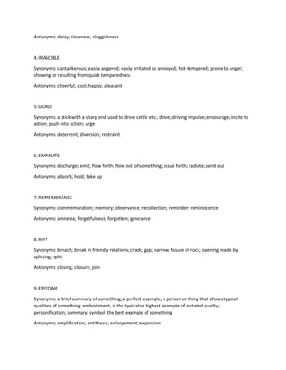 Essential Sat Vocabulary Flashcards | PDF | Death, Injury, or Military ...