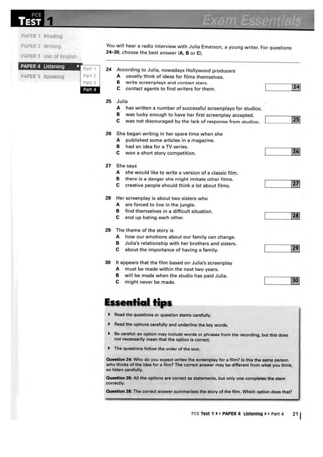 Essentials book exam essentials-fce | PDF