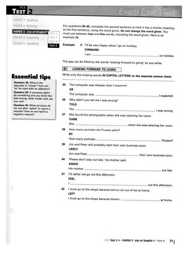 Essentials book exam essentials-fce | PDF