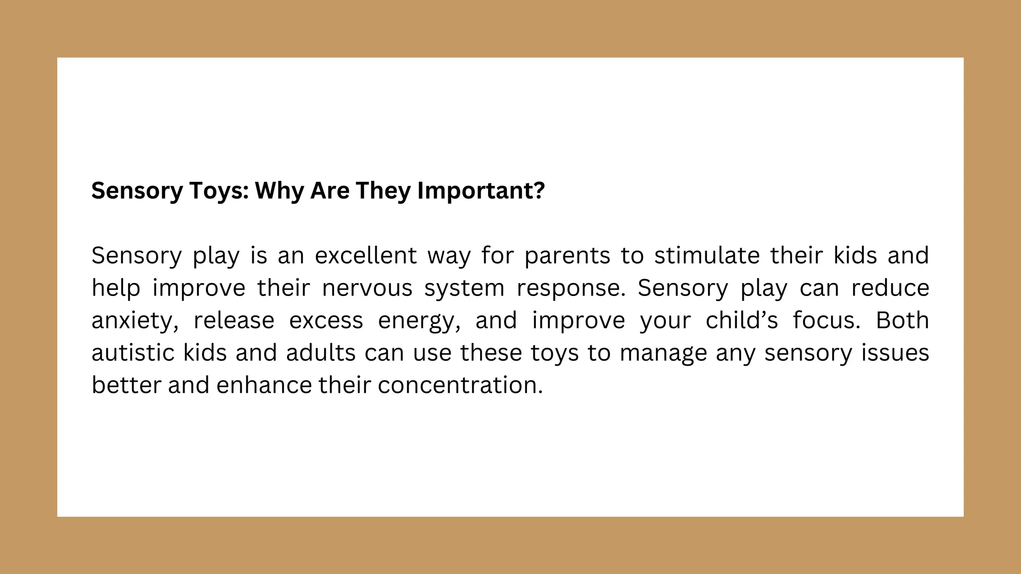 Essential Sensory Toys For Children With Autism Spectrum Disorder | PDF