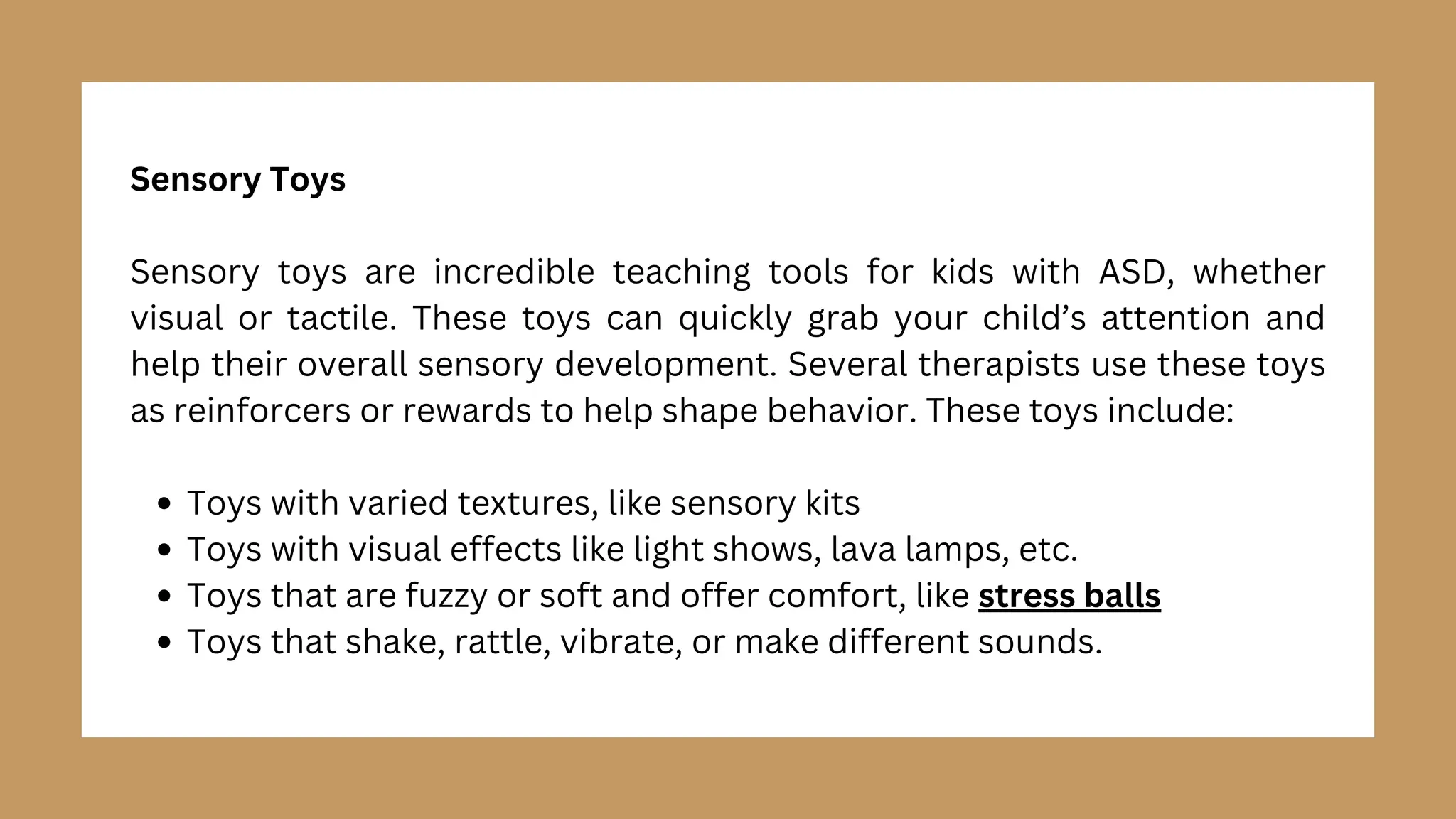 Essential Sensory Toys For Children With Autism Spectrum Disorder | PDF