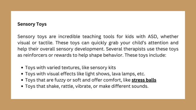 Essential Sensory Toys For Children With Autism Spectrum Disorder | PPT