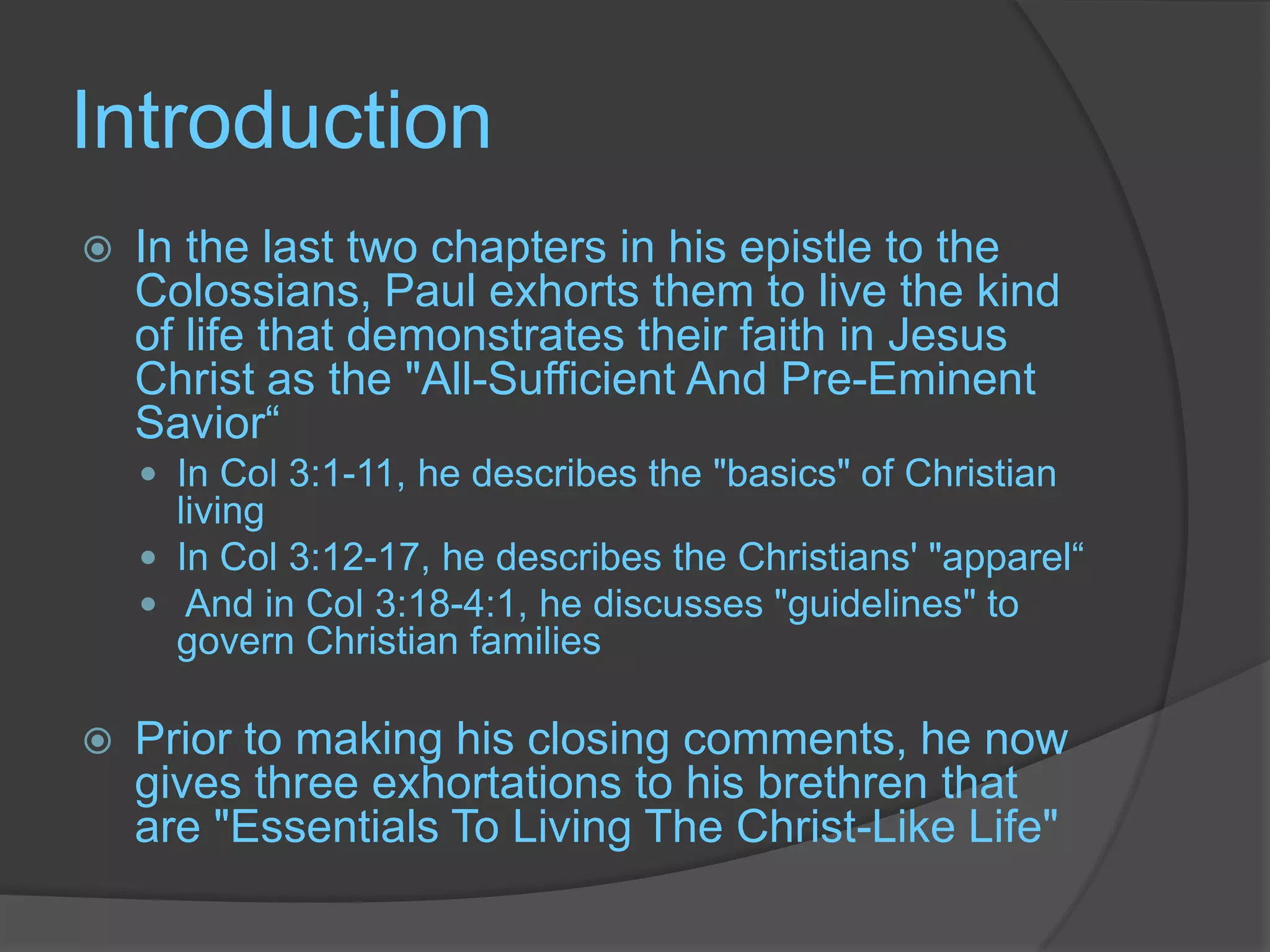 Essential for Living the Christ-like Life | PPTX