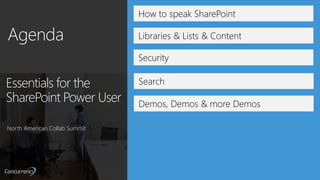 Essentials for the SharePoint Power User - NACollabSummit | PPT