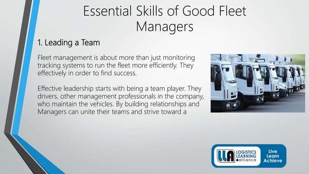 Essential skills of good Fleet Managers | PPT
