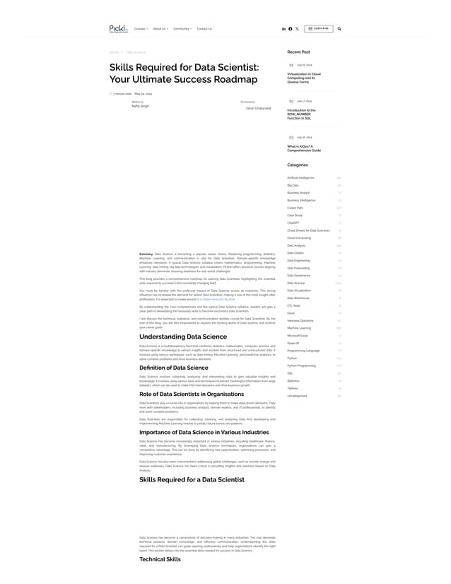 Essential Skills required for Aspiring Data Scientists.pdf | Free Download