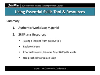 Essential skillsskillplan | PPSX