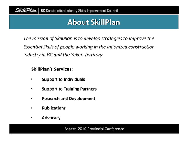 Essential skillsskillplan | PPT