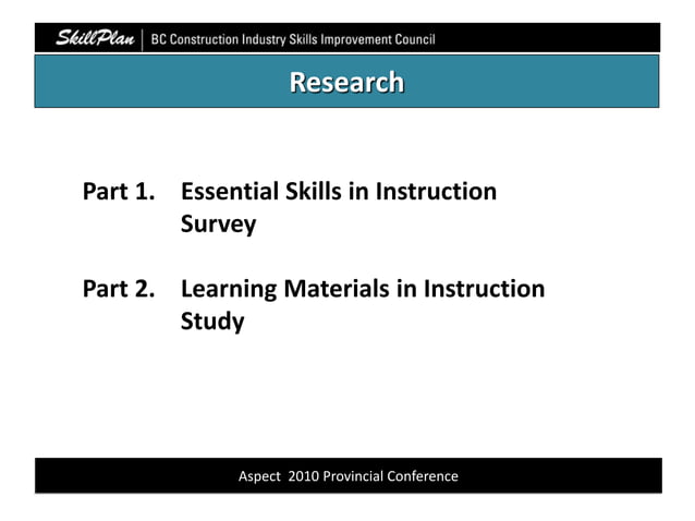 Essential skillsskillplan | PPT