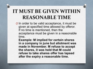 Essentials of acceptence and communication of offer | PPTX