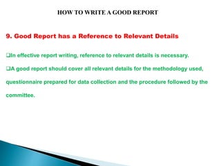 Essentials of a good report | PPTX