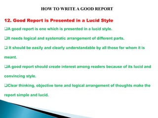 Essentials of a good report | PPTX
