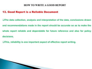 Essentials of a good report | PPTX