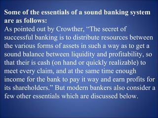 Essentials of a sound banking system- Nelson Fernandes | PPT