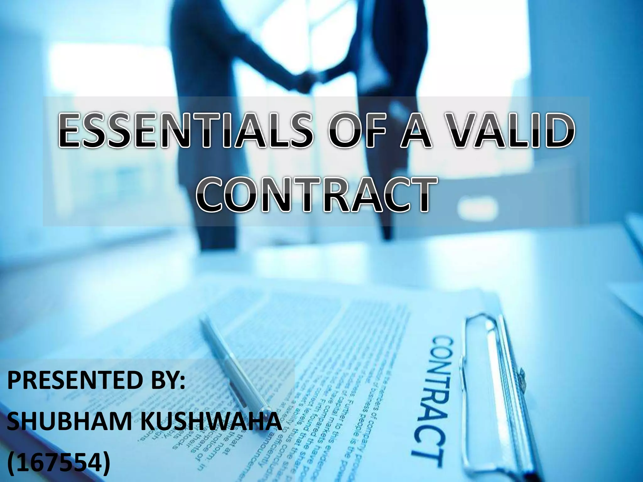 Essentials of a valid contract | PPTX