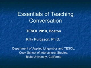 Essentials Of Conversation | PPT