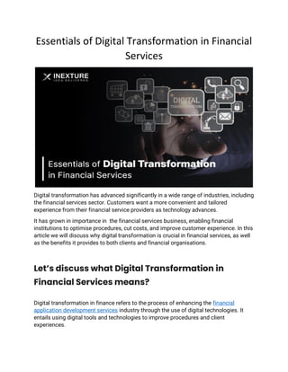 Essentials of Digital Transformation in Financial Services | PDF
