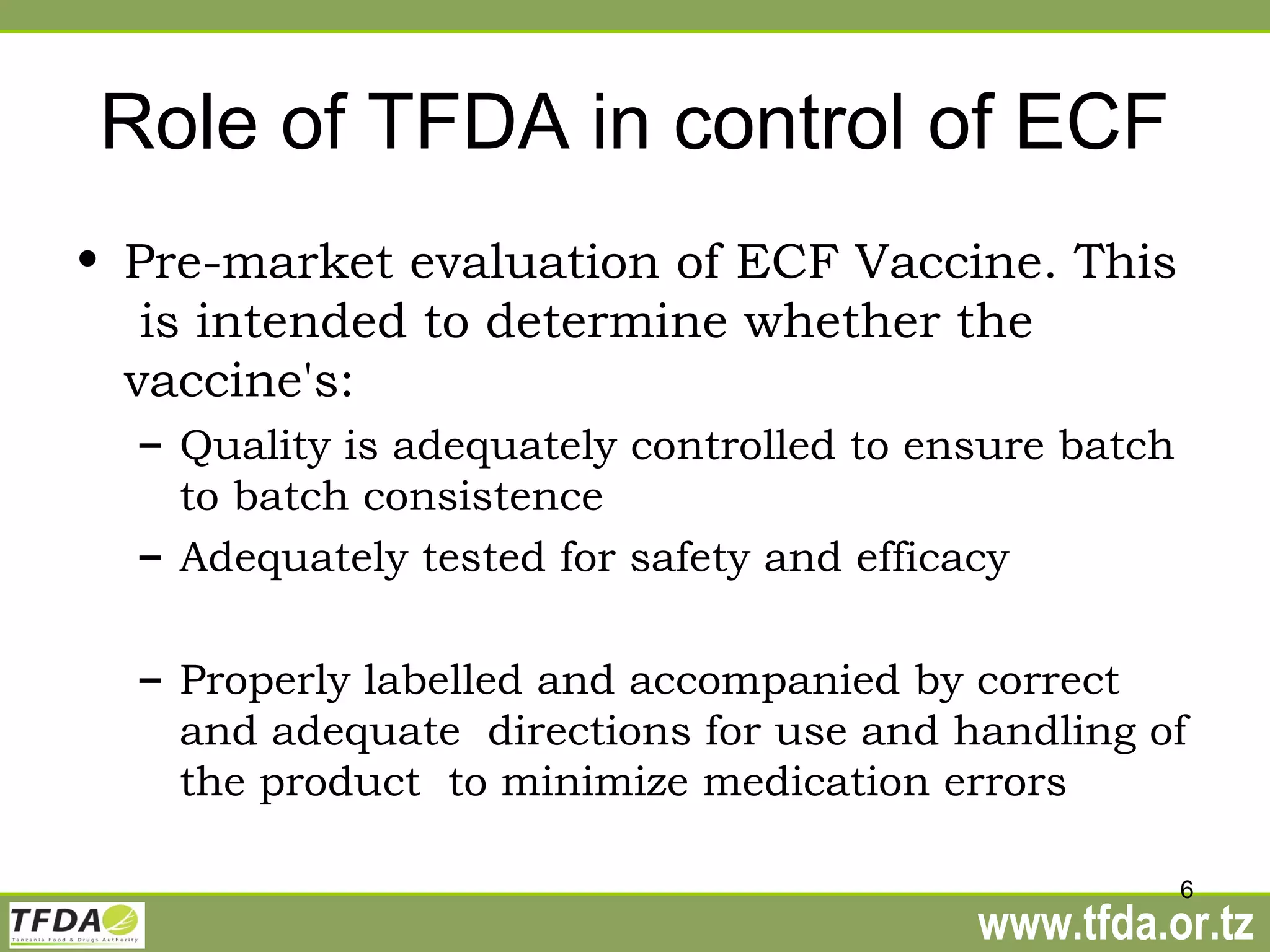 The role of (Tanzania Food and Drugs Authority) TFDA in the control of ...