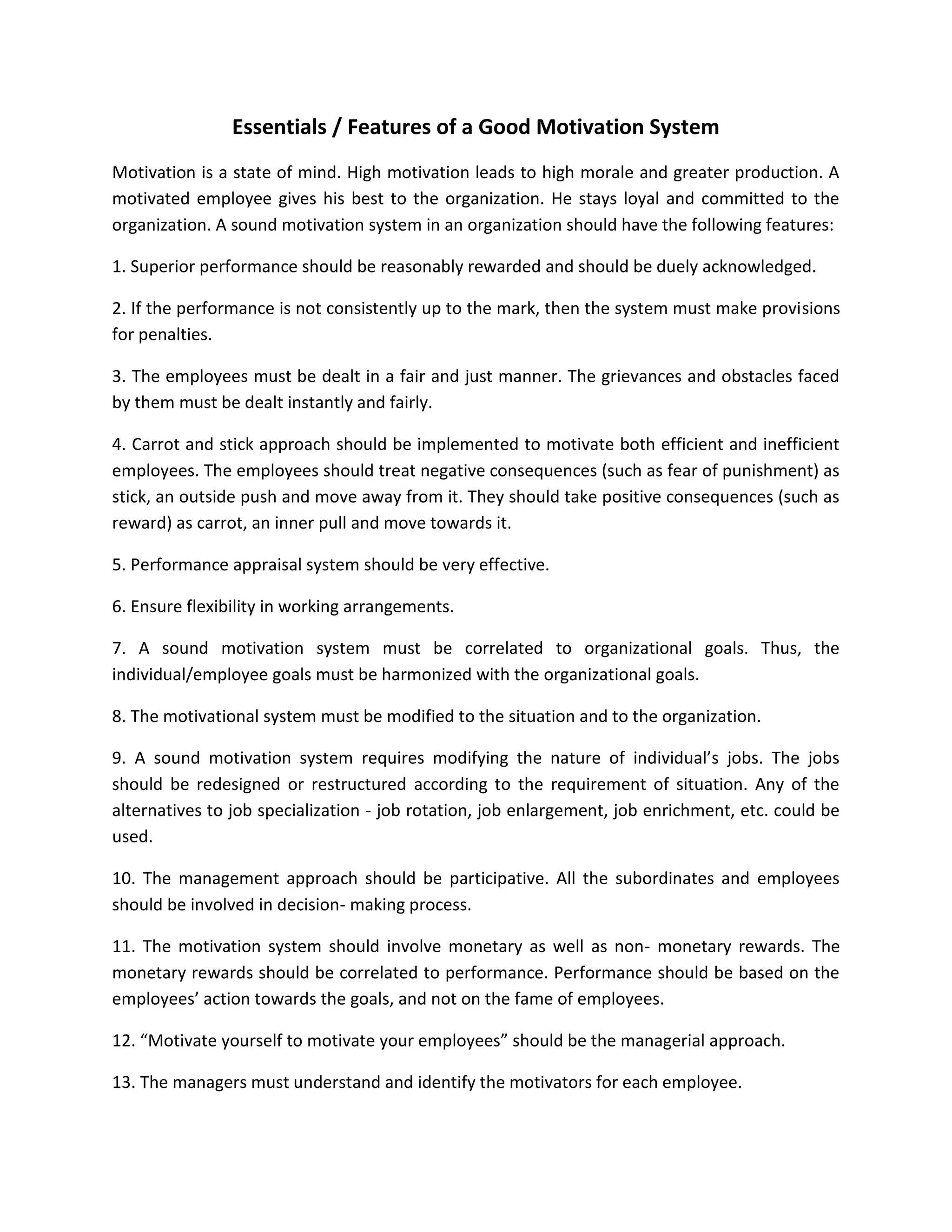 Essentials of good motivation | DOCX