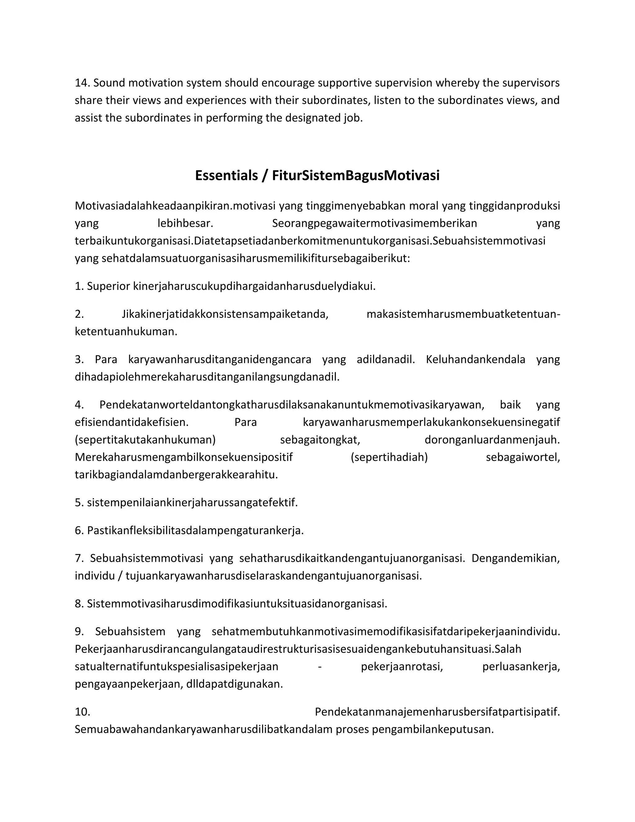 Essentials of good motivation | DOCX