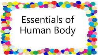 Essentials of human body grade 1 lesson science | PPTX