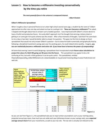 Essentials of Investing Series - Lesson 1 - How to become a millionaire by the time you retire | PDF