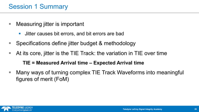 Essentials of jitter part 1 The Time Interval Error: TIE | PDF