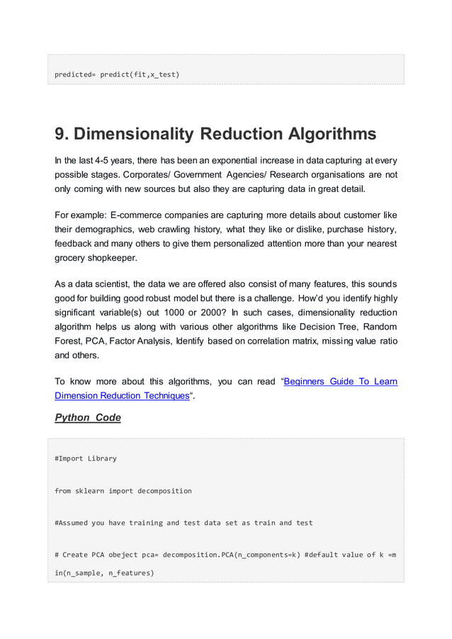 Essentials of machine learning algorithms | PDF