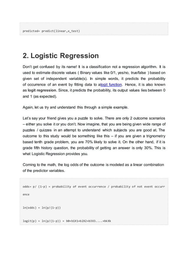 Essentials of machine learning algorithms | PDF