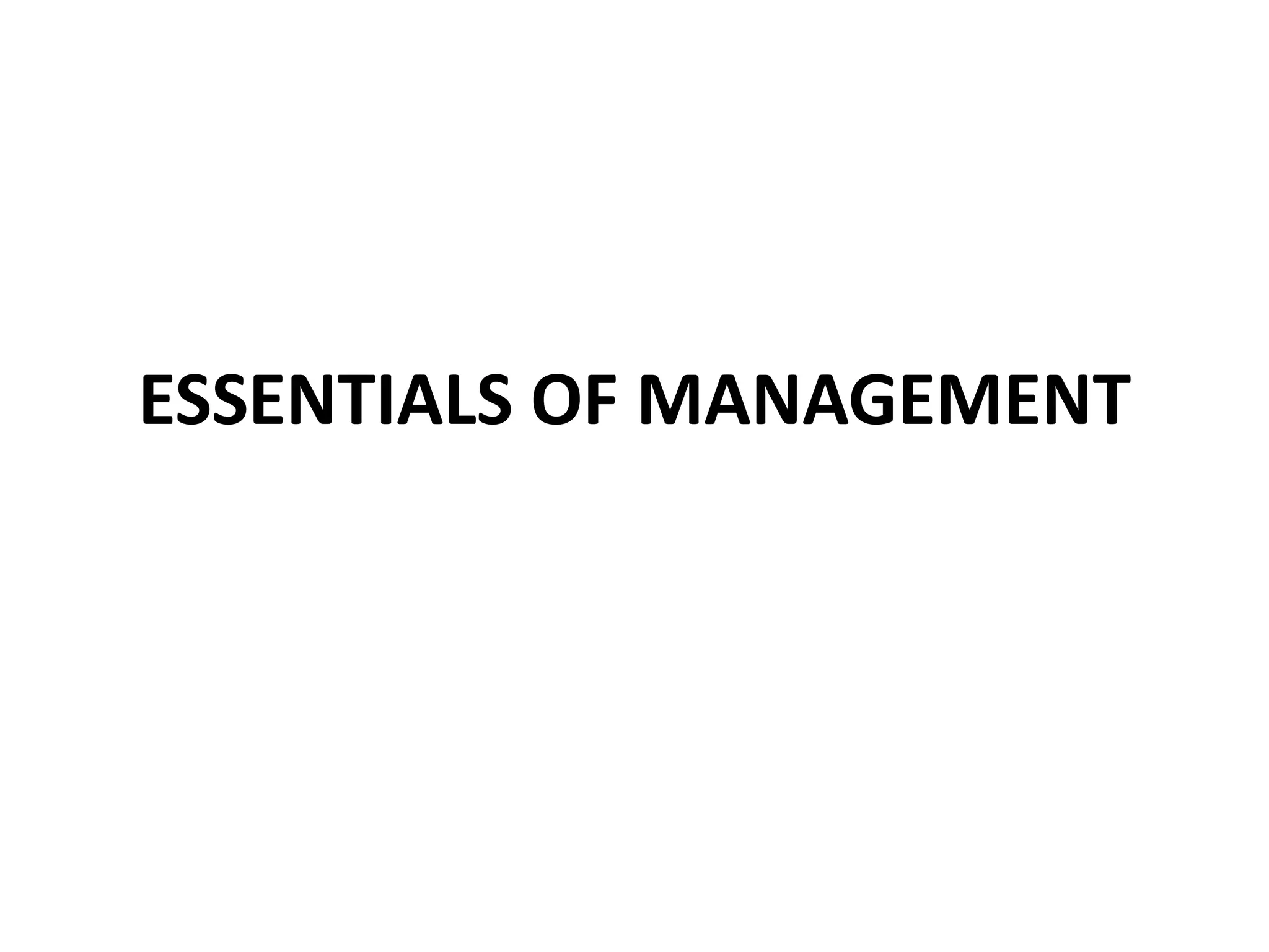 Essentials of management | PPTX
