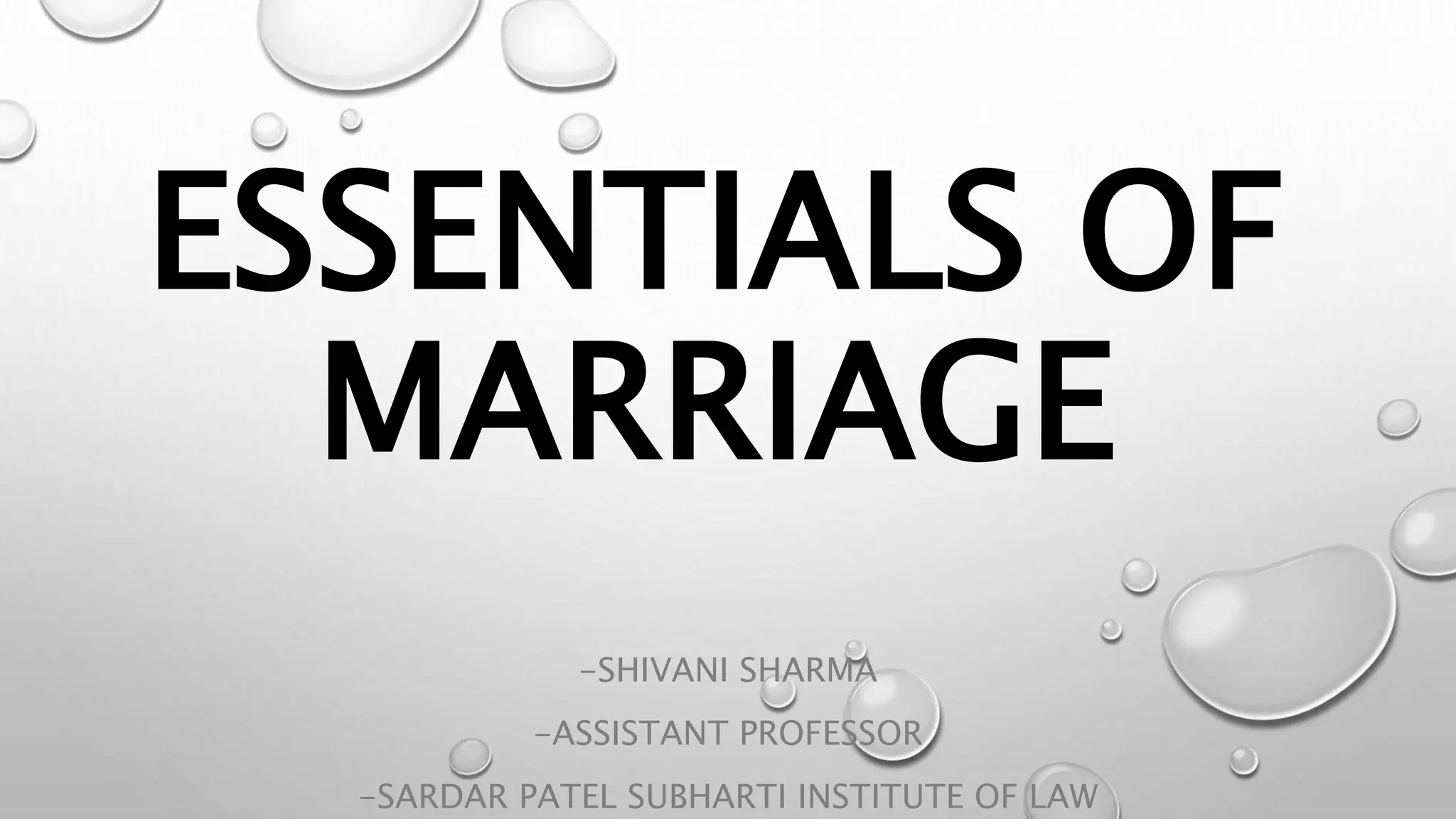 Essentials of marriage | PPTX